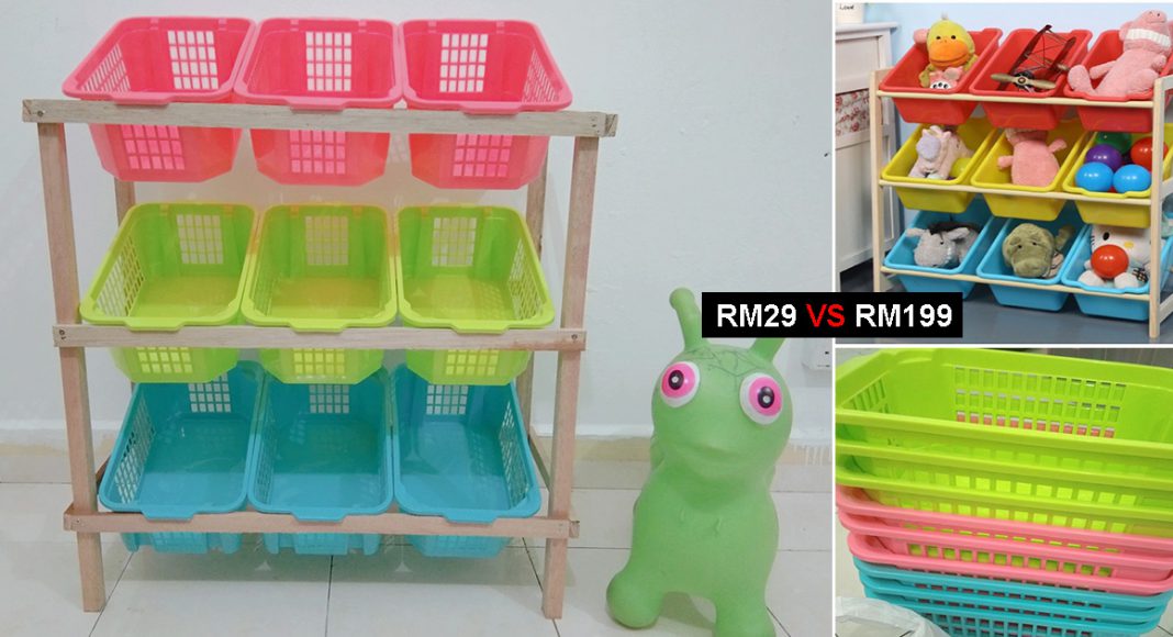 DIY Rak Mainan Anak, Modal Cuma RM29 Tapi Hasil Sama Macam Rak Mahal