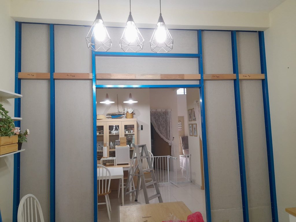 DIY Pasang Partition Untuk Sorok Dapur Guna Besi C & Gypsum Board. Tak ...
